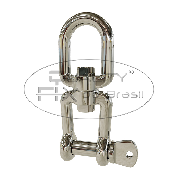 Destorcedor Giratório Olhal x Manilha Aço Inox - Quality Fix do Brasil